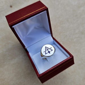 Cryptic Masonic Ring - Silver 925K With Purpule Enamel - Etsy