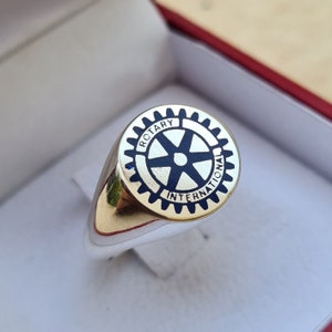 Chevalier Ring - Rotary International Club (925K), Dark Blue Enamel - Etsy
