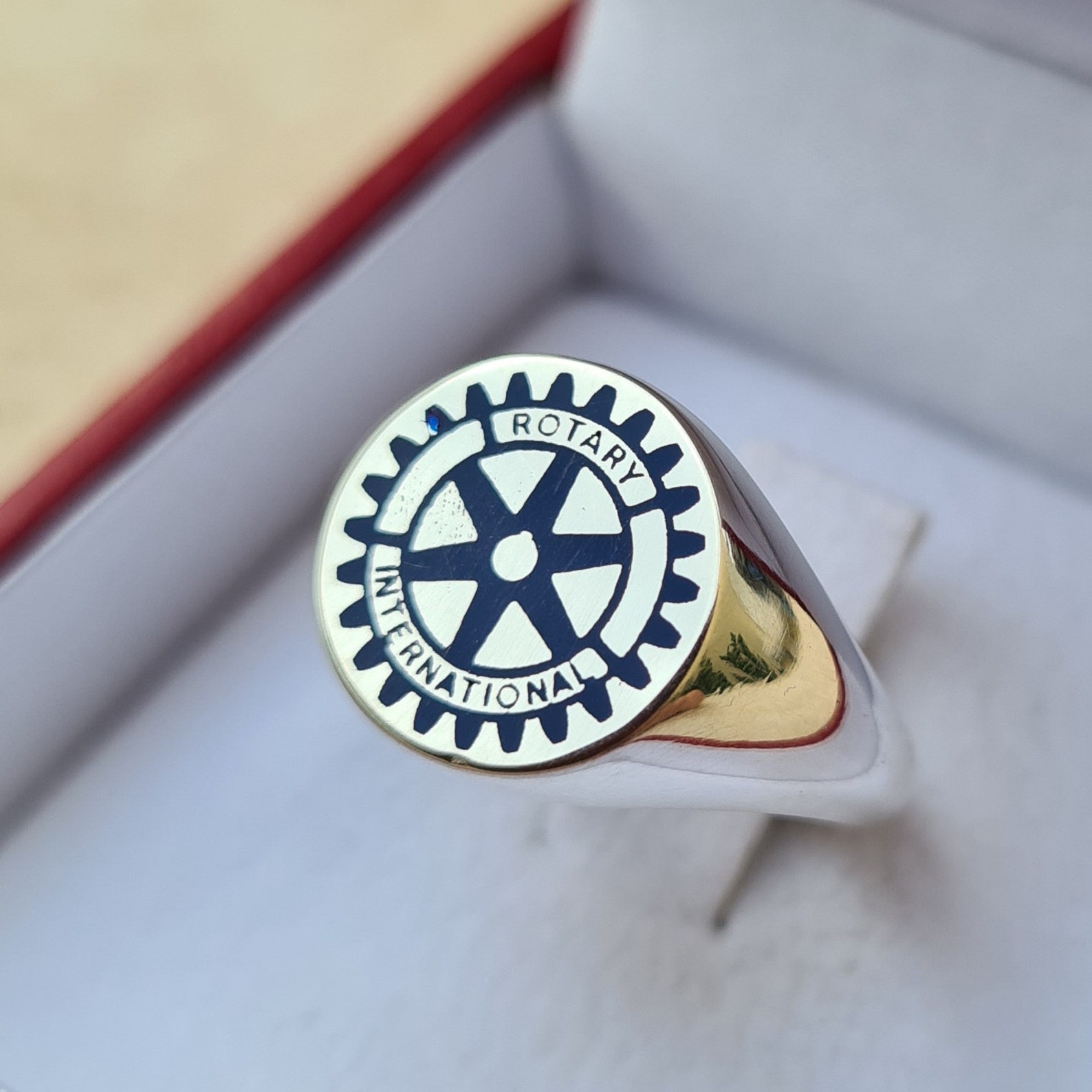 Chevalier Ring - Rotary International Club (925K), Dark Blue Enamel - Etsy