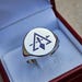 Cryptic Masonic Ring - Silver 925K With Purpule Enamel - Etsy
