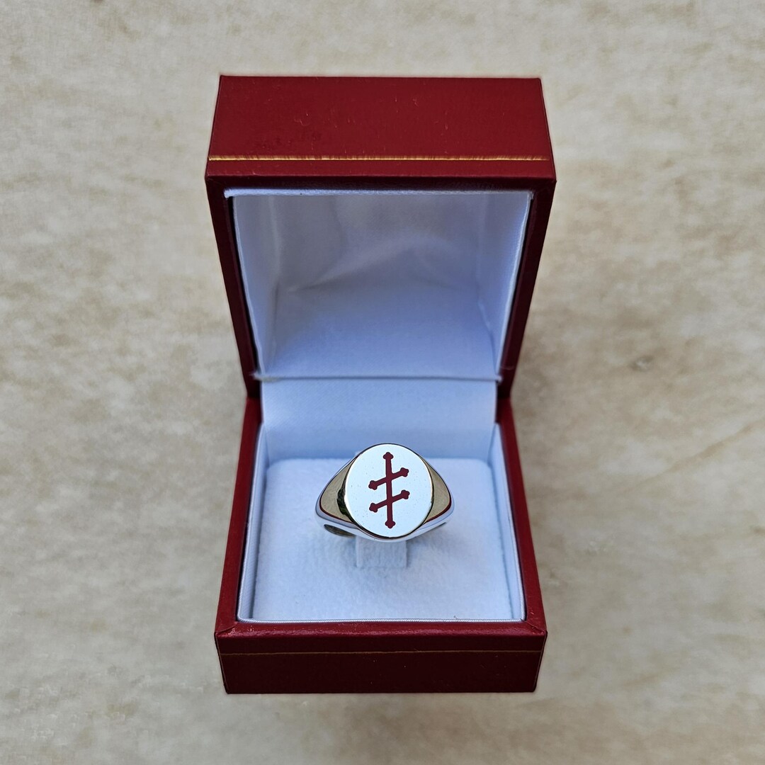 Masonic Ring - Grand Cross of the 33rd (925K), Red Enamel - Etsy
