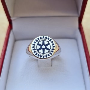 Chevalier Ring - Rotary International Club (925K), Dark Blue Enamel - Etsy