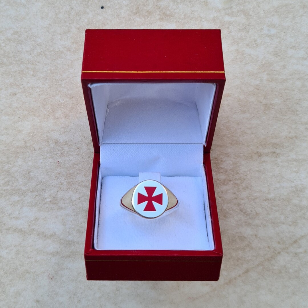 Masonic Ring - Knight Templar (925K), Red Enamel - Etsy
