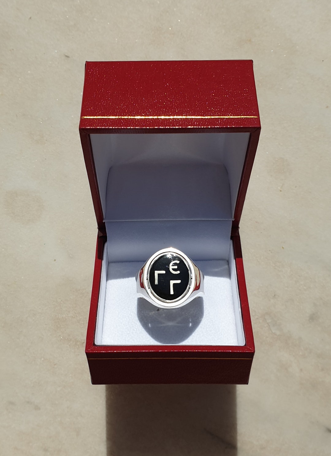 Masonic Ring - Rotating Square & Compass With Your 3 Initials (925K ...