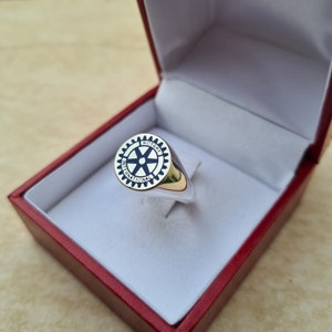 Chevalier Ring - Rotary International Club (925K), Dark Blue Enamel - Etsy