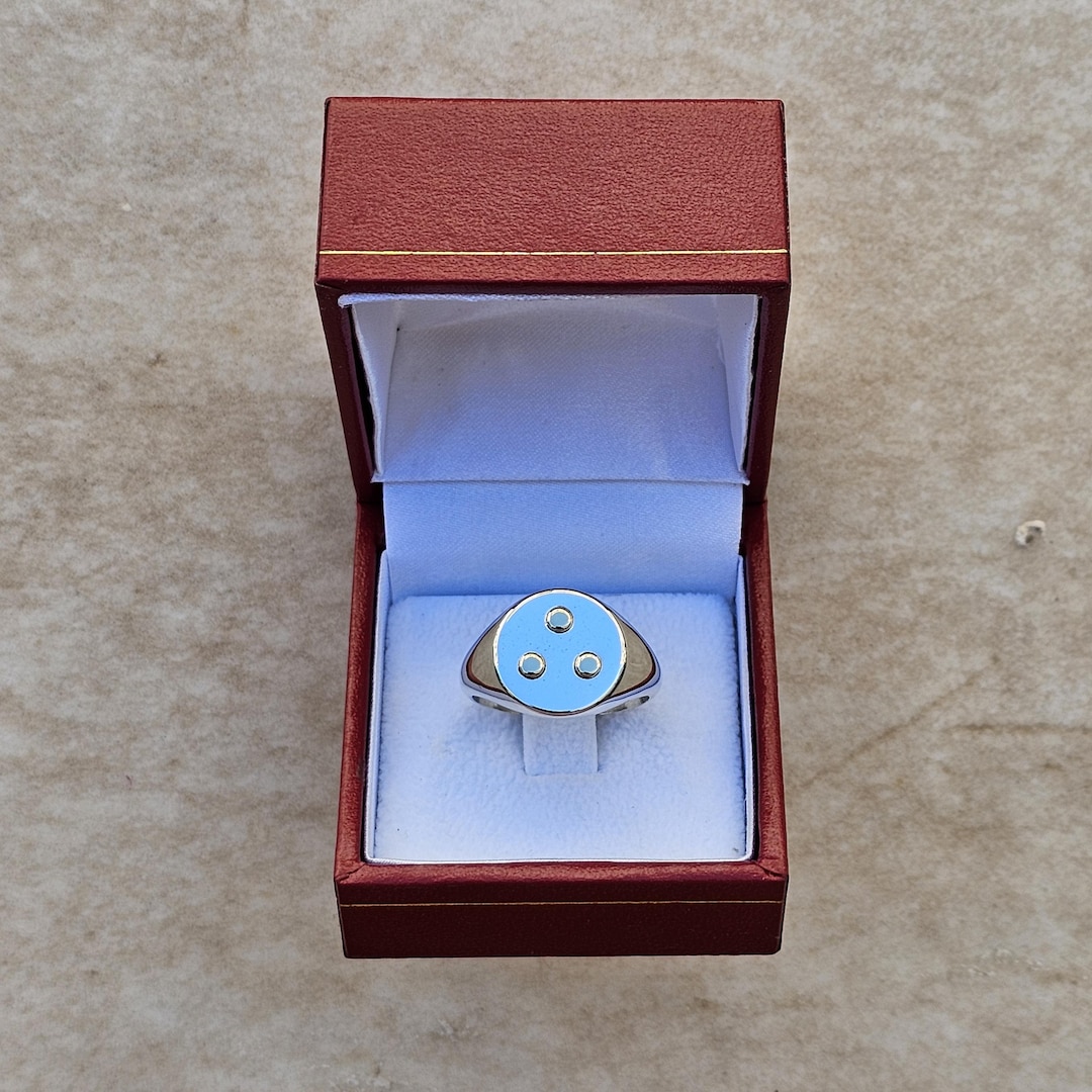 3 Dots Masonic Ring - Silver 925K With Gold 9K - Etsy