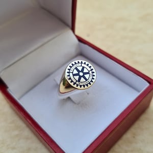Chevalier Ring - Rotary International Club (925K), Dark Blue Enamel - Etsy