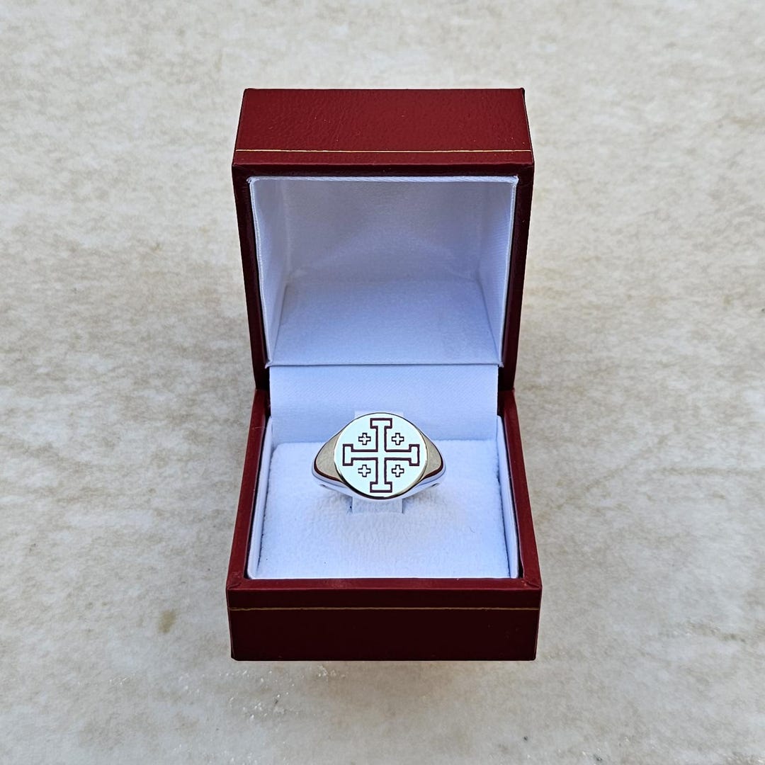 Chevalier Ring - Order of the Holy Sepulchre (925K), Red Enamel - Etsy