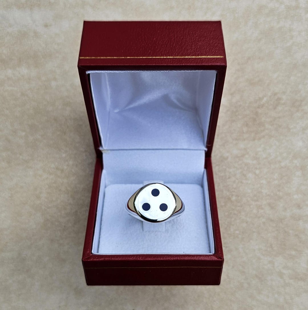 Masonic Ring - 3 Dots (925K), Black Enamel - Etsy