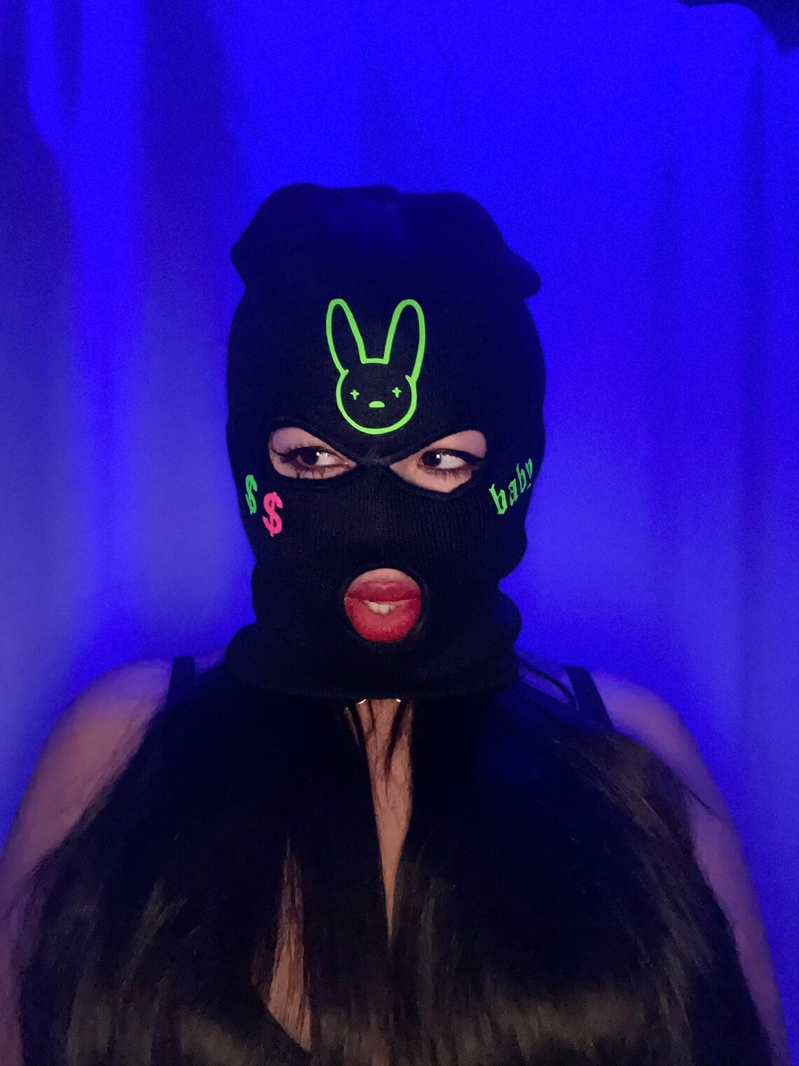 Bad Bunny Stamped Neon Ski Mask - Etsy