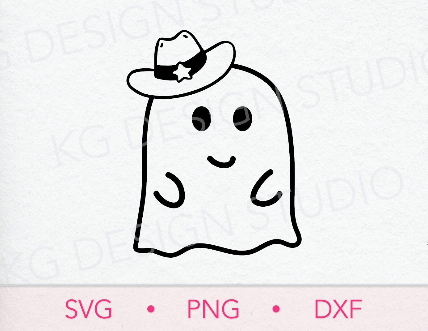 Cowboy Ghost SVG, PNG, DXF, Halloween Cricut Cut File - Etsy