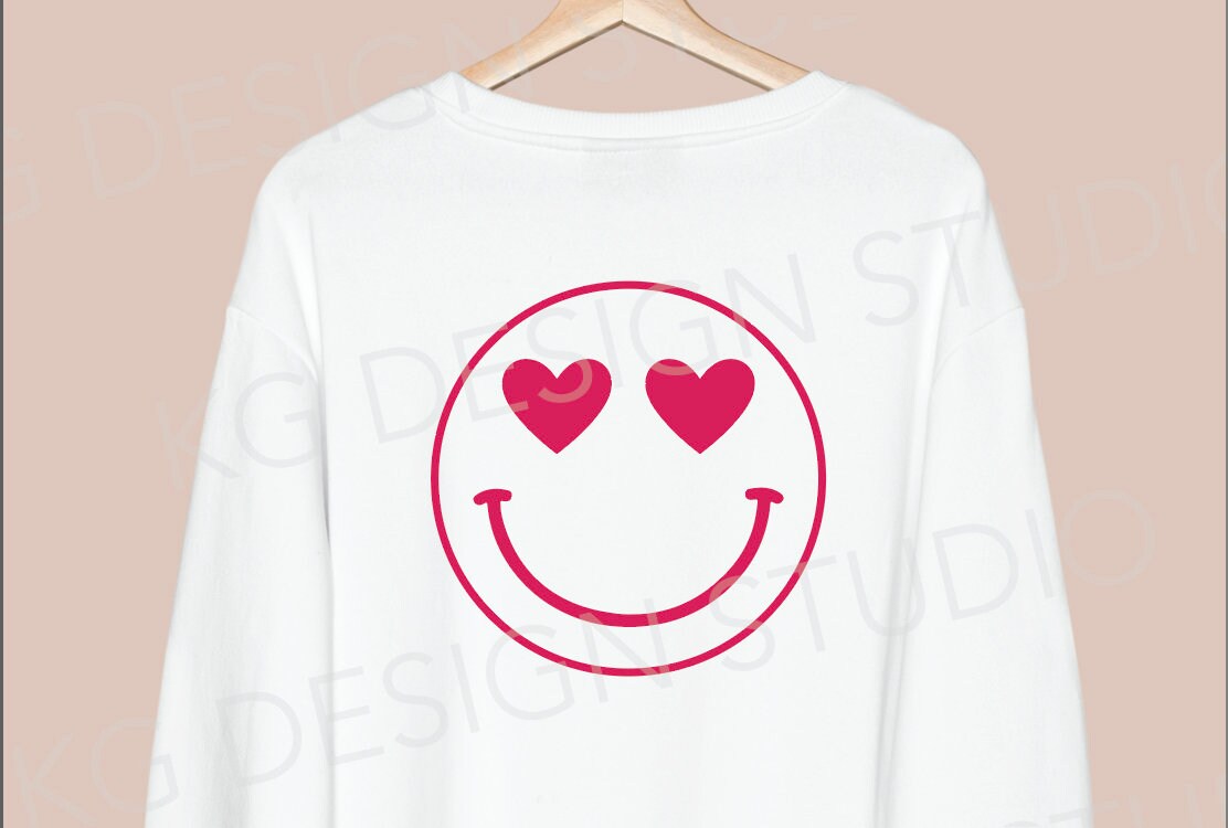 Heart Eye Smiley SVG PNG DXF, Valentine's Day - Etsy