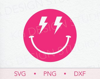 Smiley Face Lightning Bolt Svg Png Bundle, Lightning Svg Bundle ...
