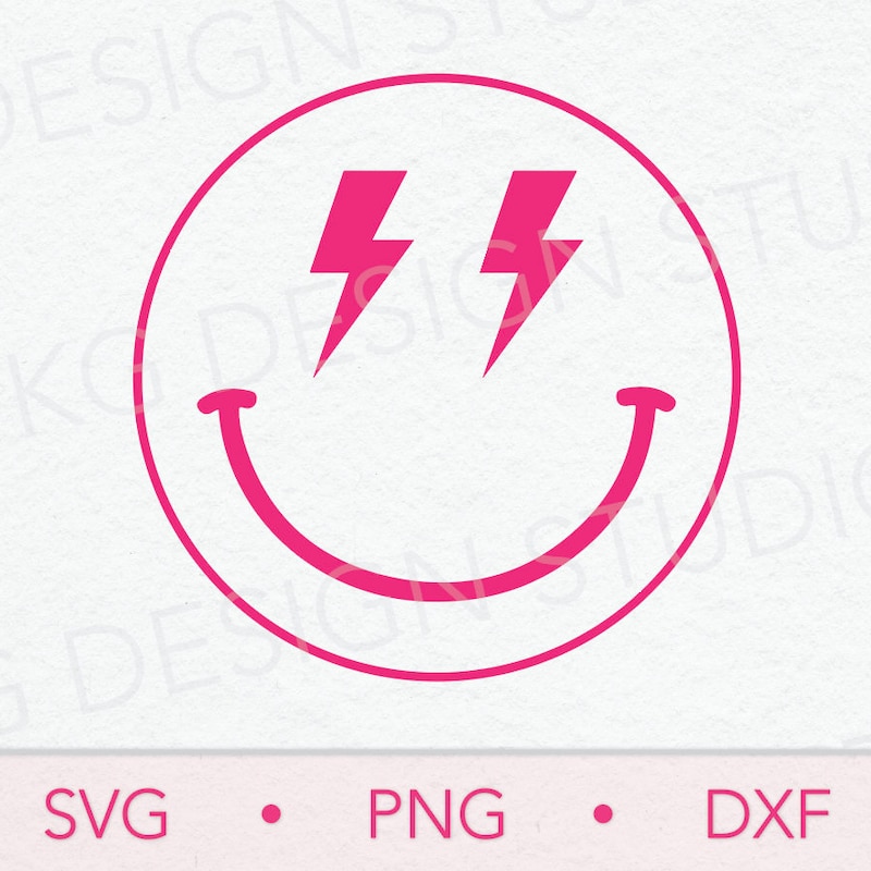 Lightning Bolt Smiley Face - Etsy