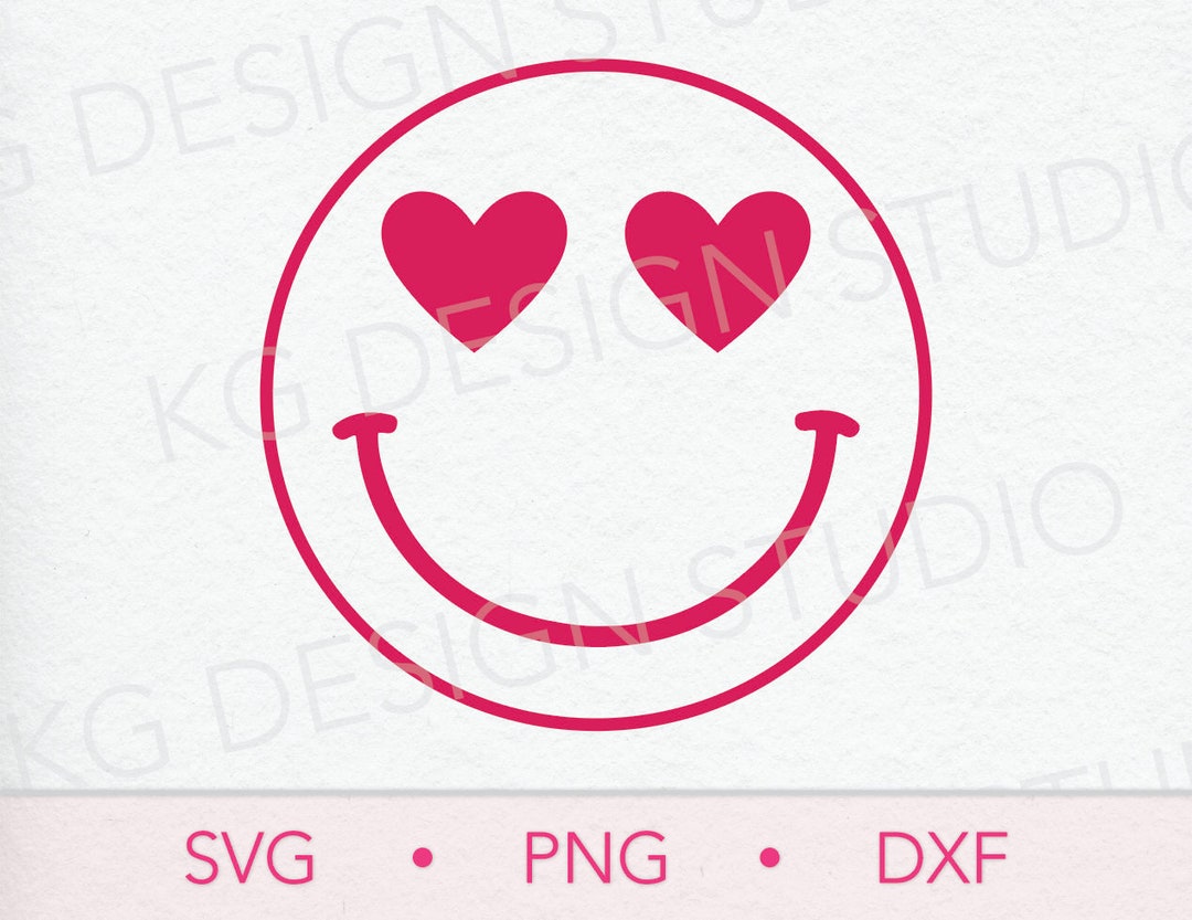 Heart Eye Smiley SVG PNG DXF, Valentine's Day - Etsy