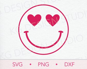 Heart Eye Emoji Svg Valentine's Day SVG Smiley Face Svg Love Valentine ...