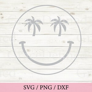 Palm Tree Smiley SVG, PNG, DXF, Beach Smiley, Summer Svg - Etsy