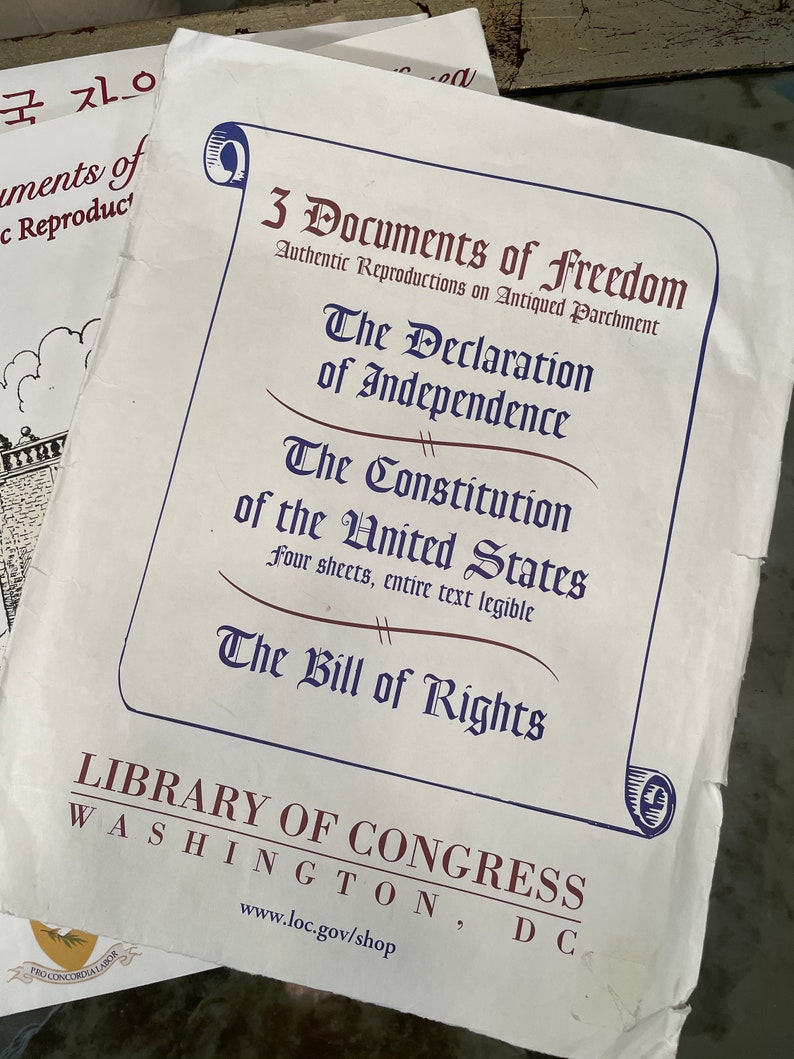 Hangeul Korean Language Korean Documents of Freedom/antiqued Parchment ...