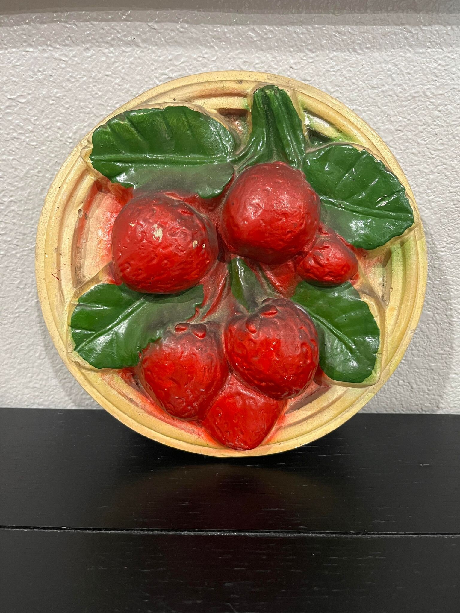 Vintage Chalkware Strawberry Wall Hanging - Etsy
