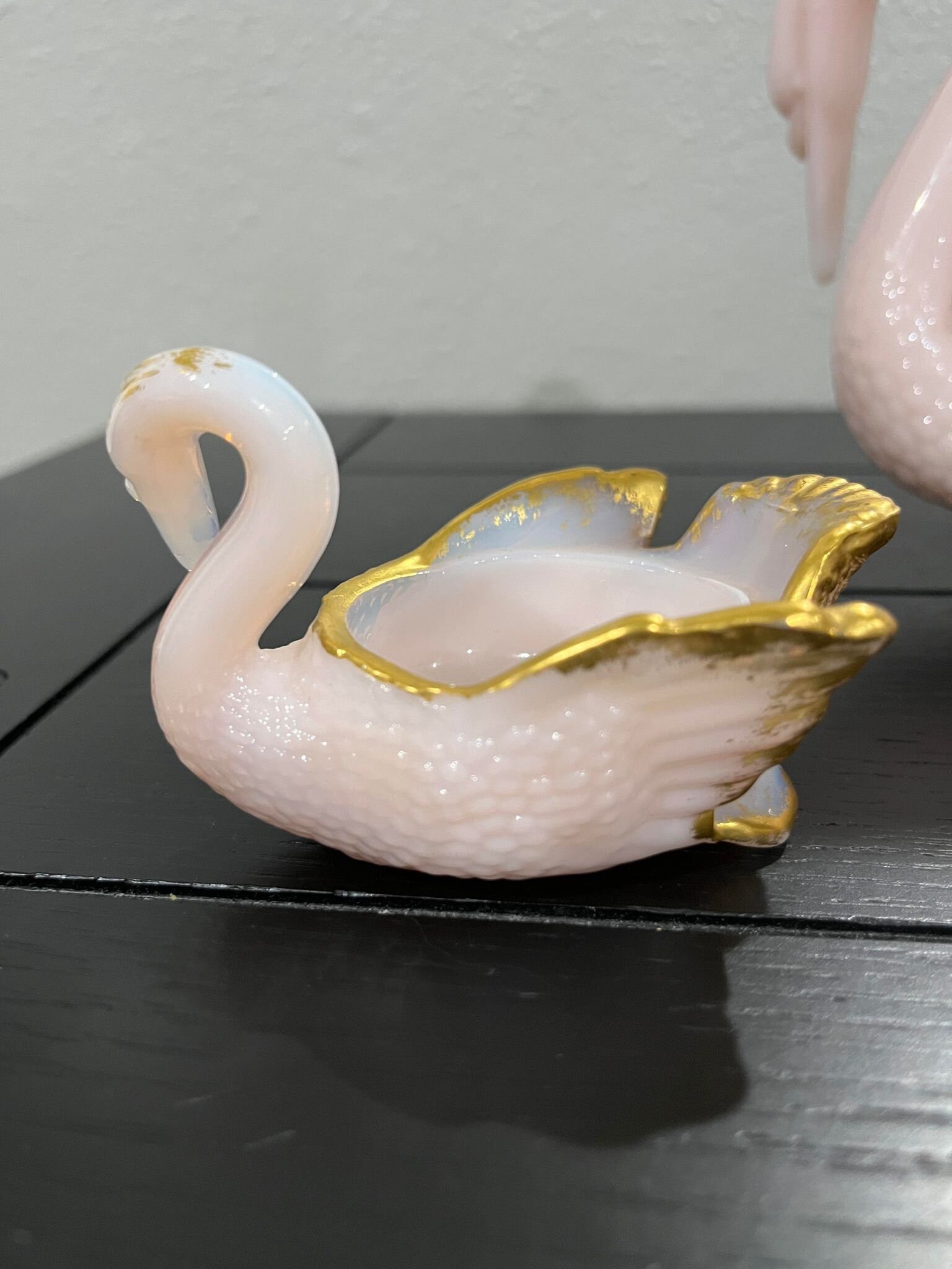 Cambridge Tuscan Pink Milk Glass Swans Set of 4- RARE - Etsy