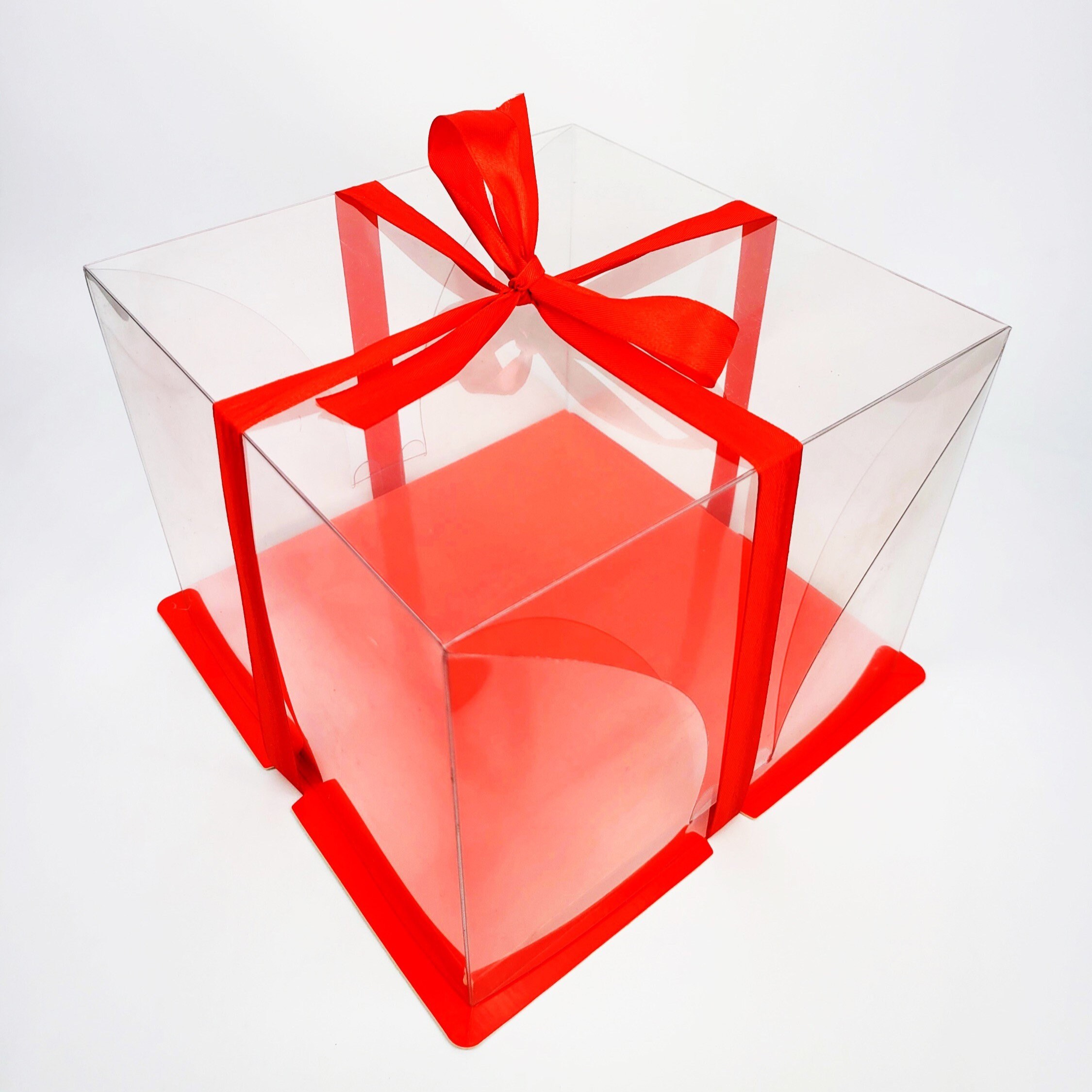 Red Square Clear Plastic Cake Box - Etsy