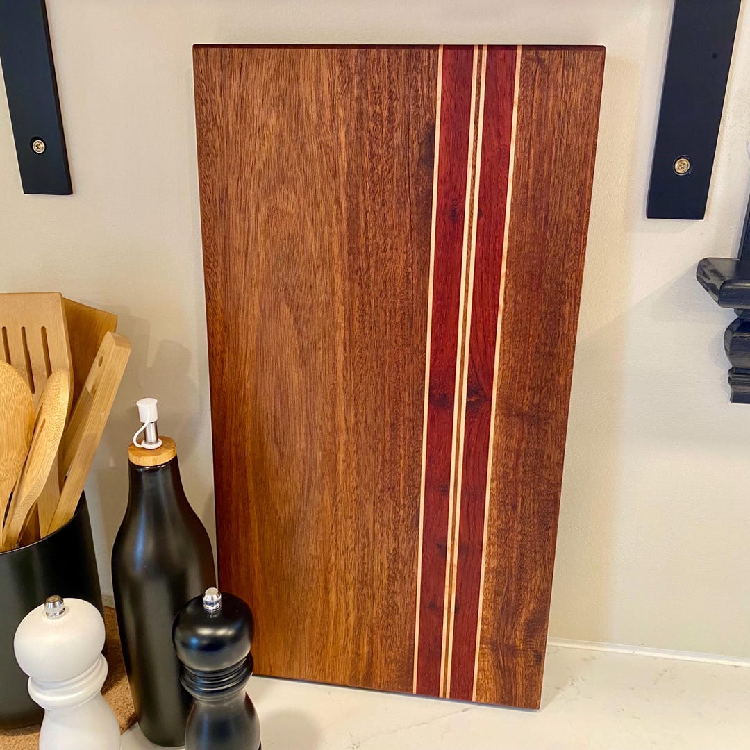 African Mahogany Solid Wood Cutting Board // Modern Edge-grain ...