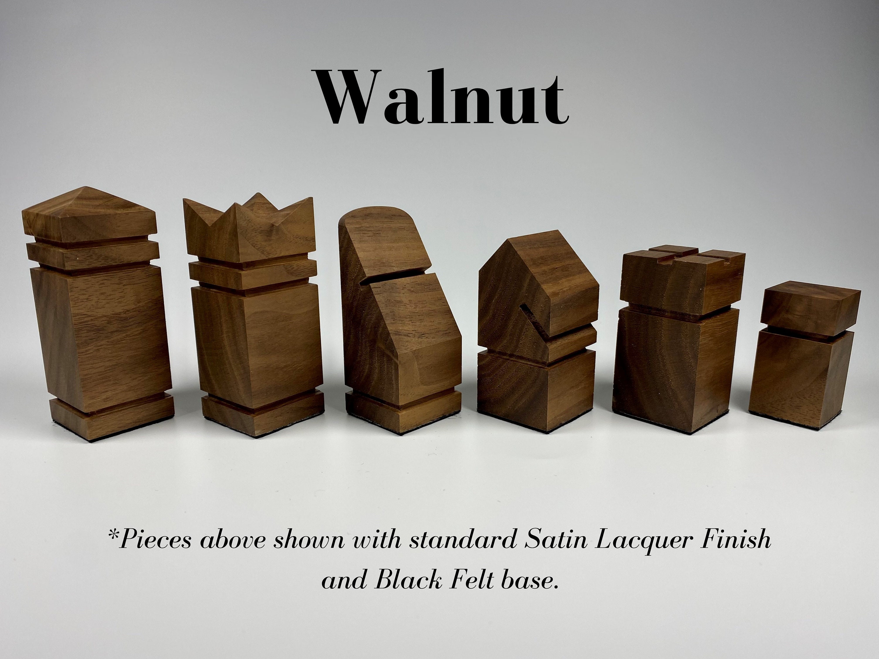 Mid Century Modern Wood Chess Piece Set // Size Large pieces - Etsy