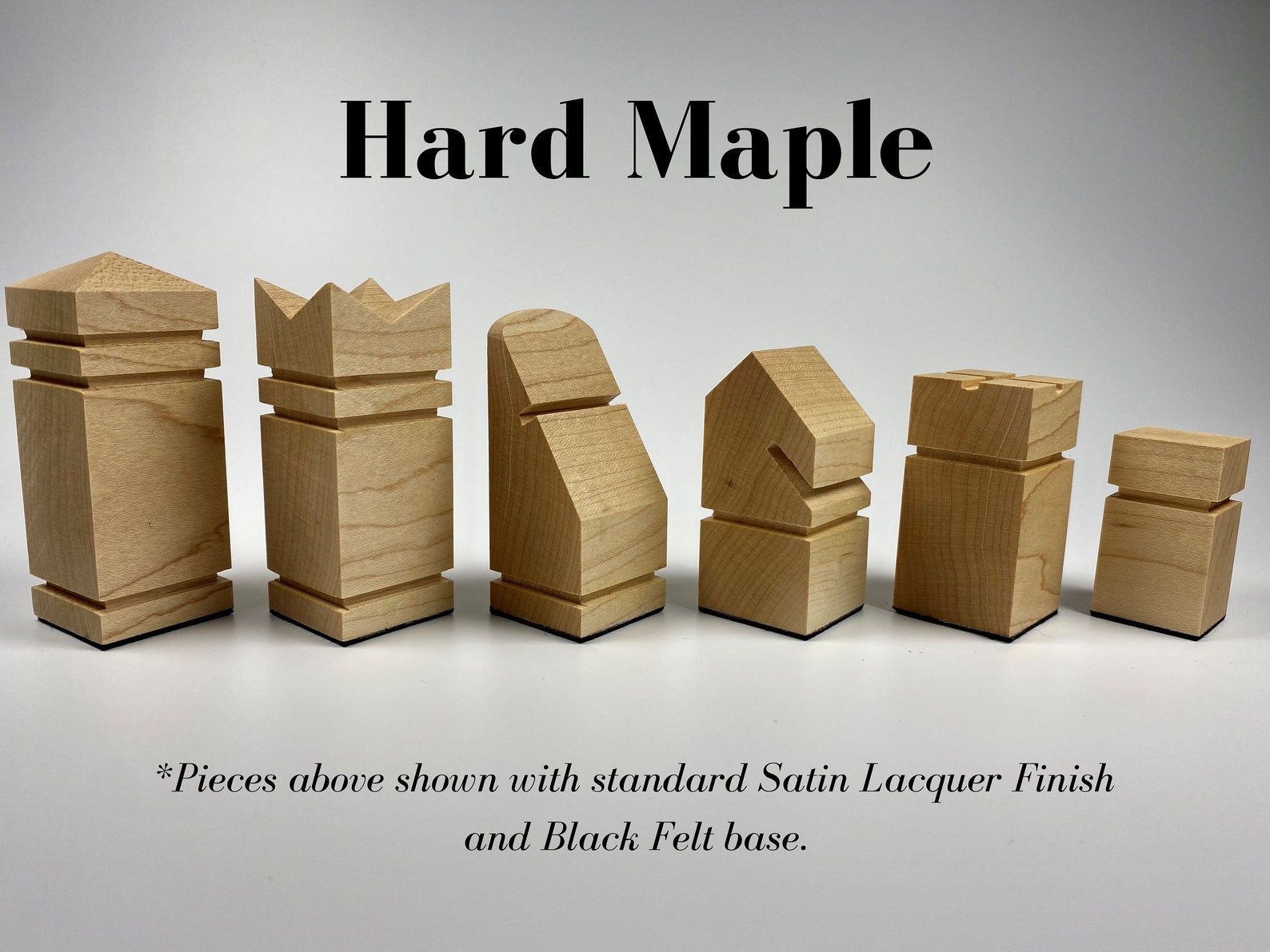 Mid Century Modern Wood Chess Piece Set // Size Large pieces - Etsy