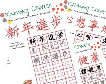Chinese Characters Worksheet | Chinese Calligraphy Learning | Printable ...