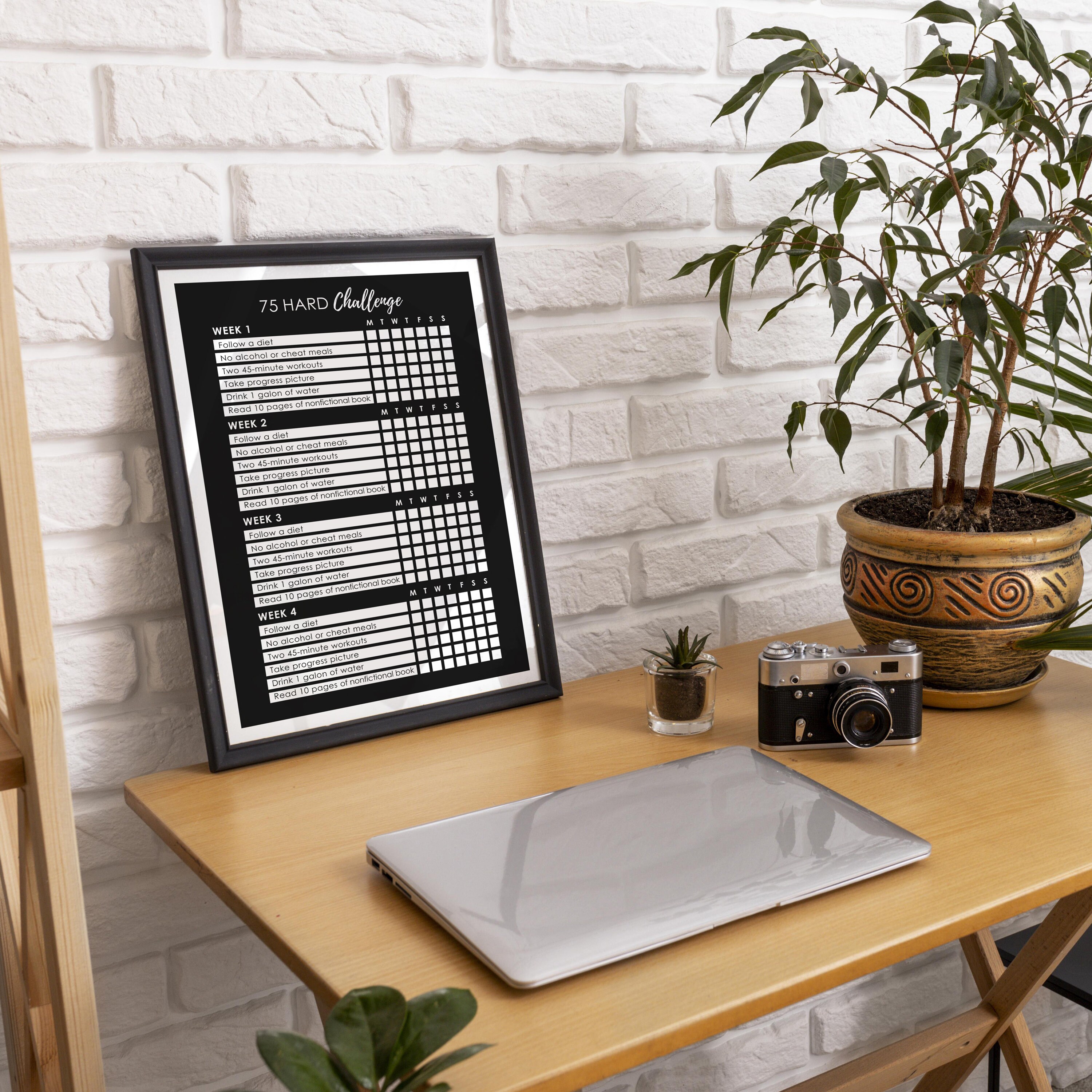 75 HARD CHALLANGE Tracker Printable Poster Fitness Tracker | Etsy