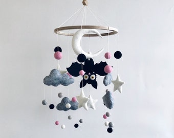 Black Bat Mobile. Baby Nursery Mobile. Happy Halloween - Etsy