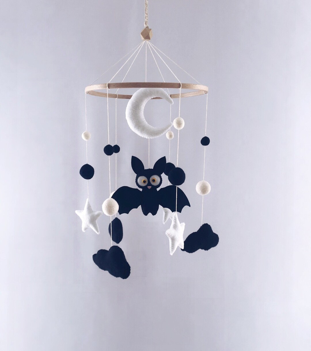 Bat Baby Mobile, Bat Nursery Mobile, Hanging Bat, Halloween Baby Mobile ...