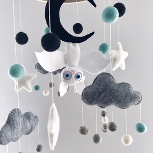 Bat Baby Mobile, Bat Nursery Mobile, Hanging Bat, Halloween Baby Mobile ...