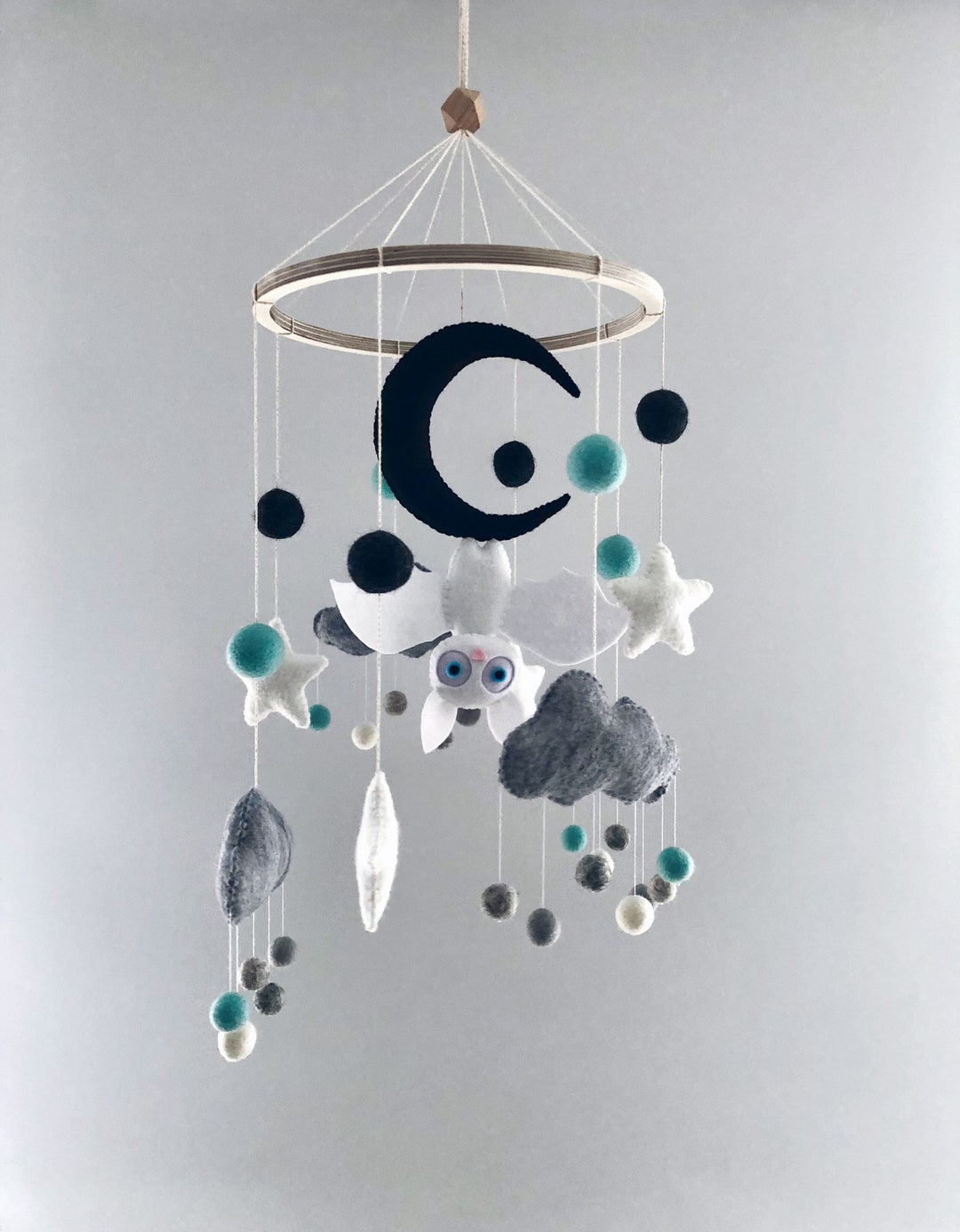 Bat Baby Mobile, Bat Nursery Mobile, Hanging Bat, Halloween Baby Mobile ...