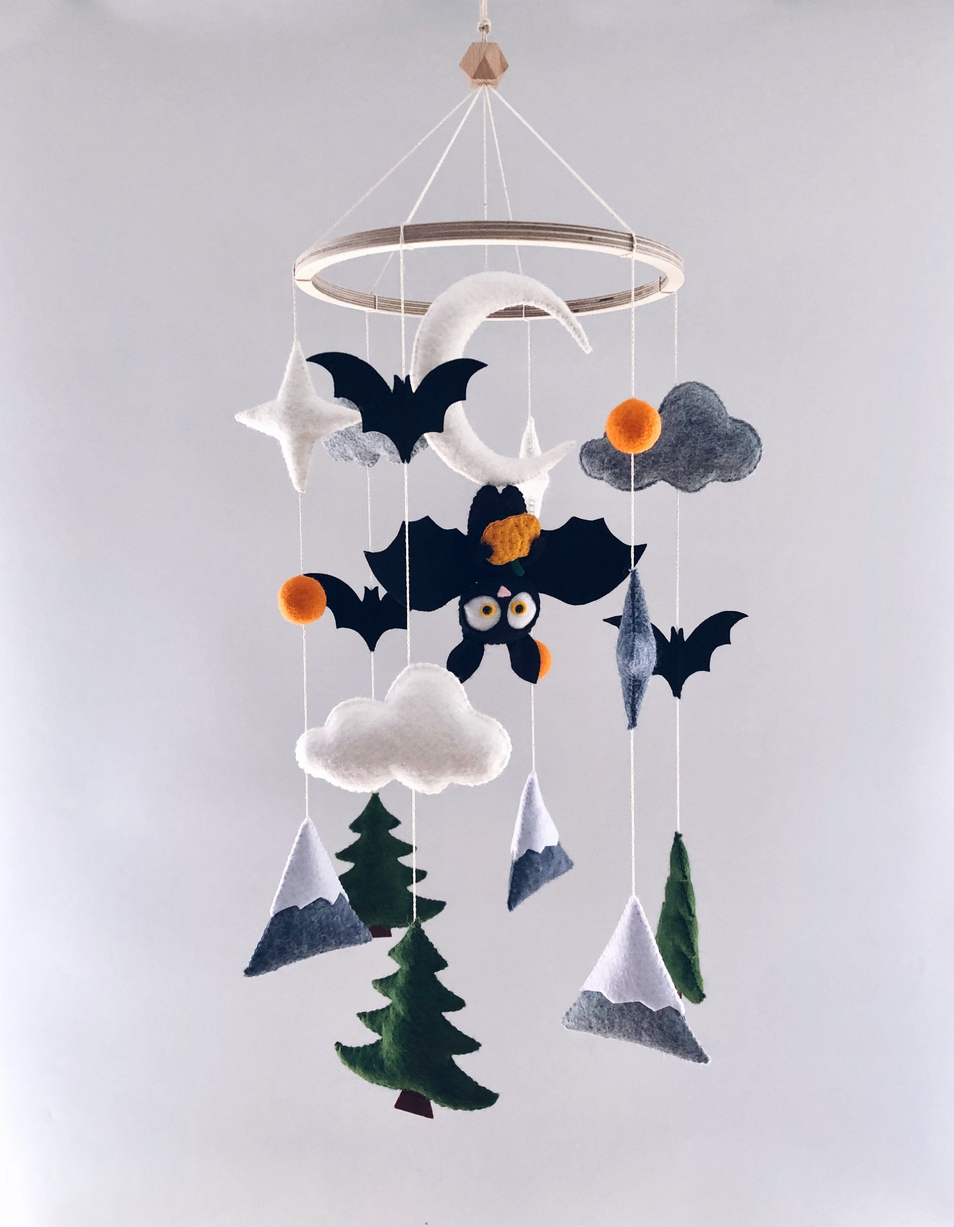 Bat Baby Mobile Bat Nursery Mobile Hanging Bat Halloween - Etsy