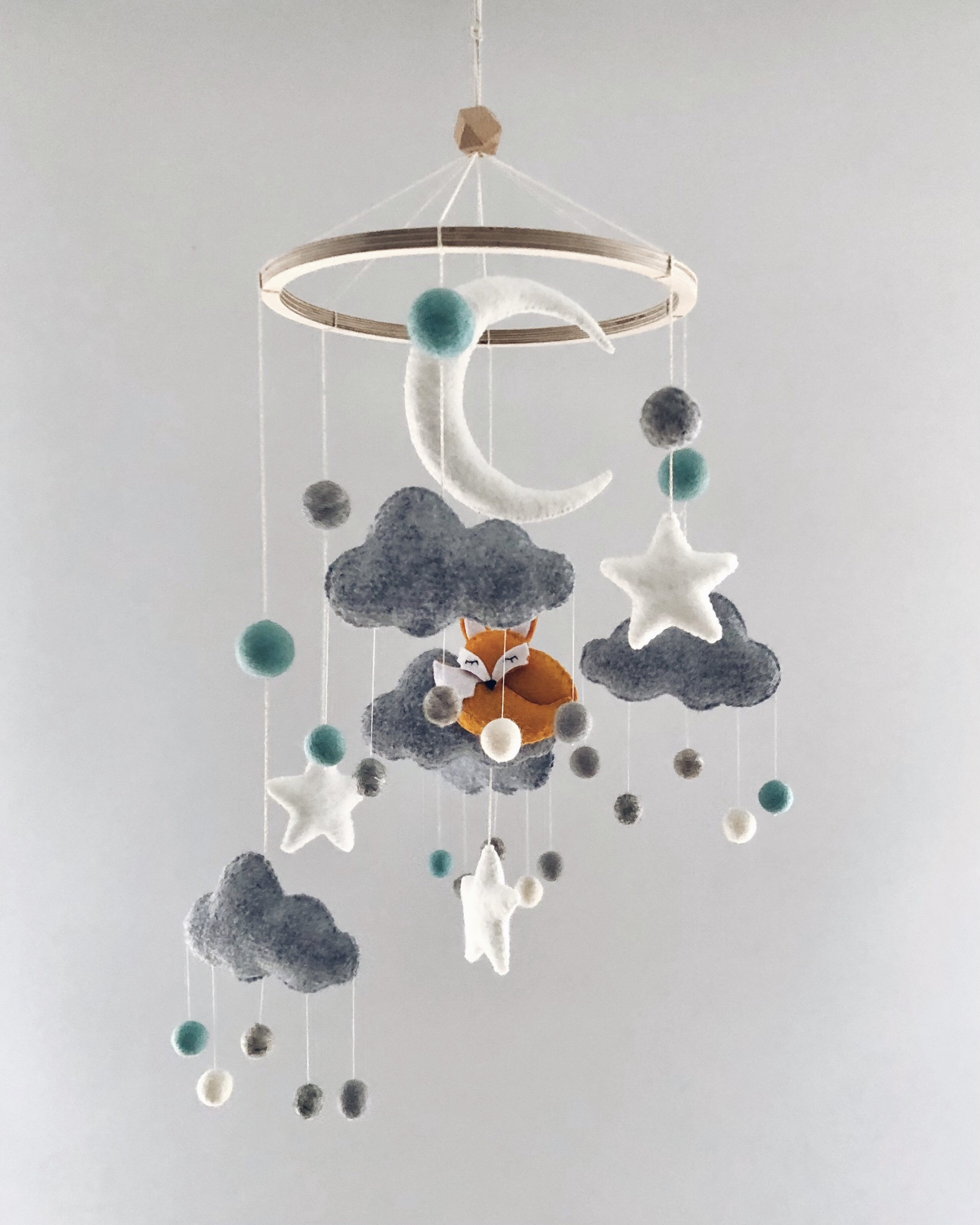 Moon and Fox Mobile Woodland Mobile Girl or Boy Mobile | Etsy