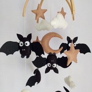 Bat Baby Mobile, Bat Nursery Mobile, Hanging Bat, Halloween Baby Mobile ...