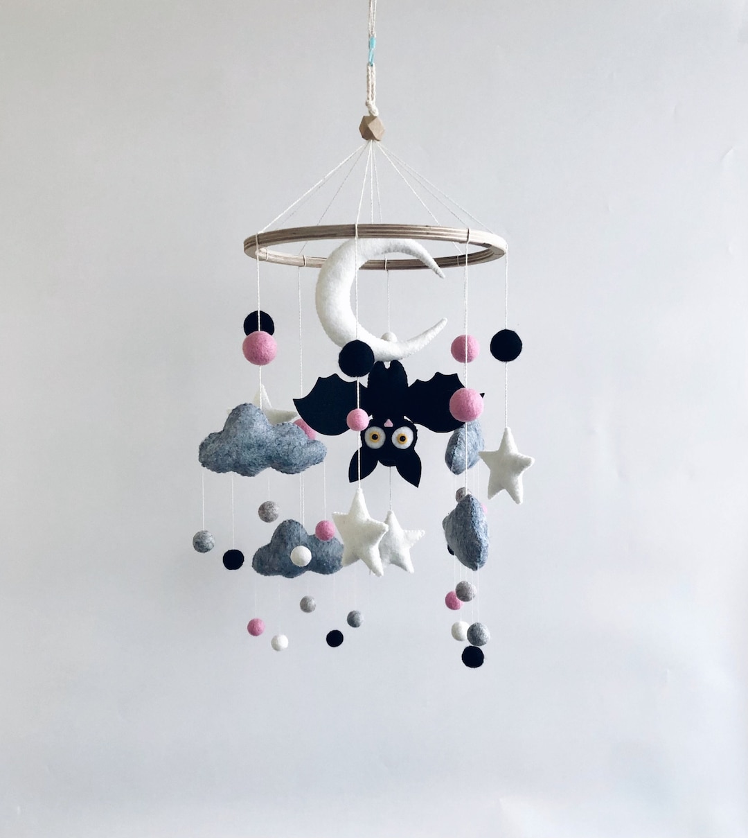 Bat Baby Mobile, Bat Nursery Mobile, Hanging Bat, Halloween Baby Mobile ...