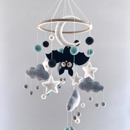 Bat Baby Mobile Bat Nursery Mobile Hanging Bat Halloween - Etsy