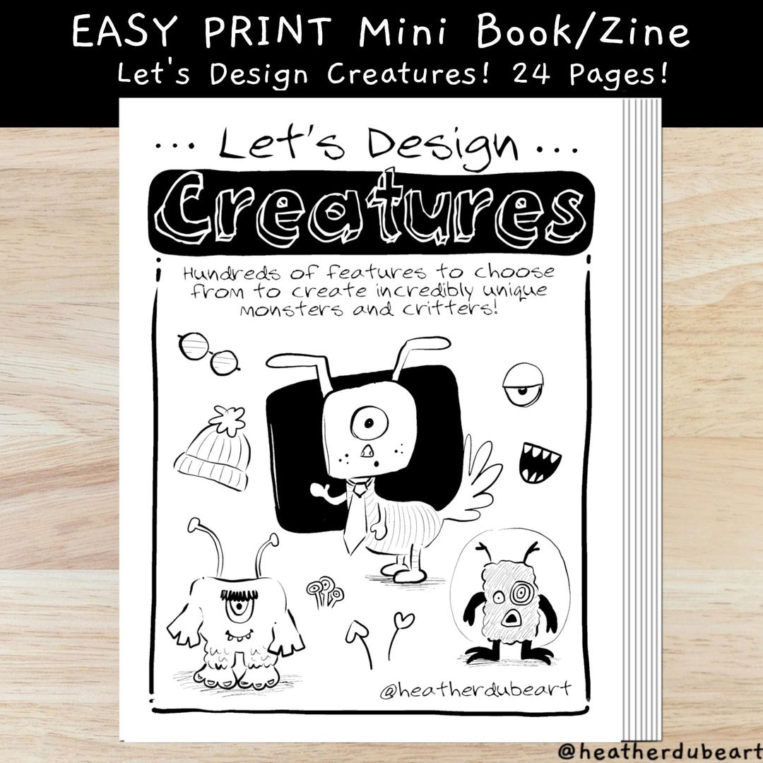 Let's Design Creatures Mini Printable Book / Kids Zine / Activity Zine ...