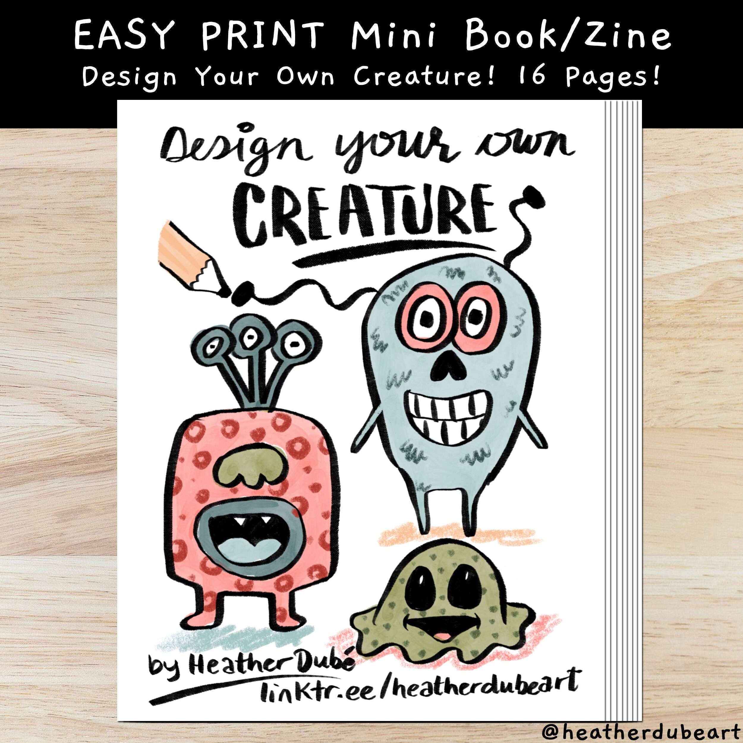 Design Your Own Creature Mini Printable Book / Kids Zine / Activity ...