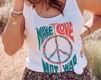 Peace Sign Tank Top - Etsy