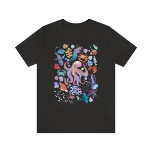 Watercolor Oceancore Shirt Trendy Ocean Crewneck Aesthetic Whale Shark ...