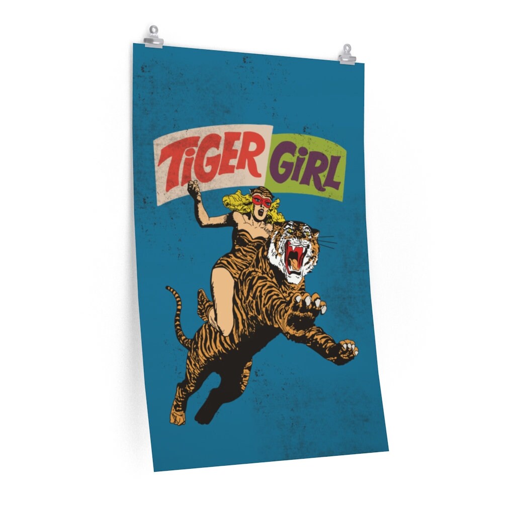 Tiger Girl Comic Vintage Style Poster Retro Aesthetic 1970s - Etsy