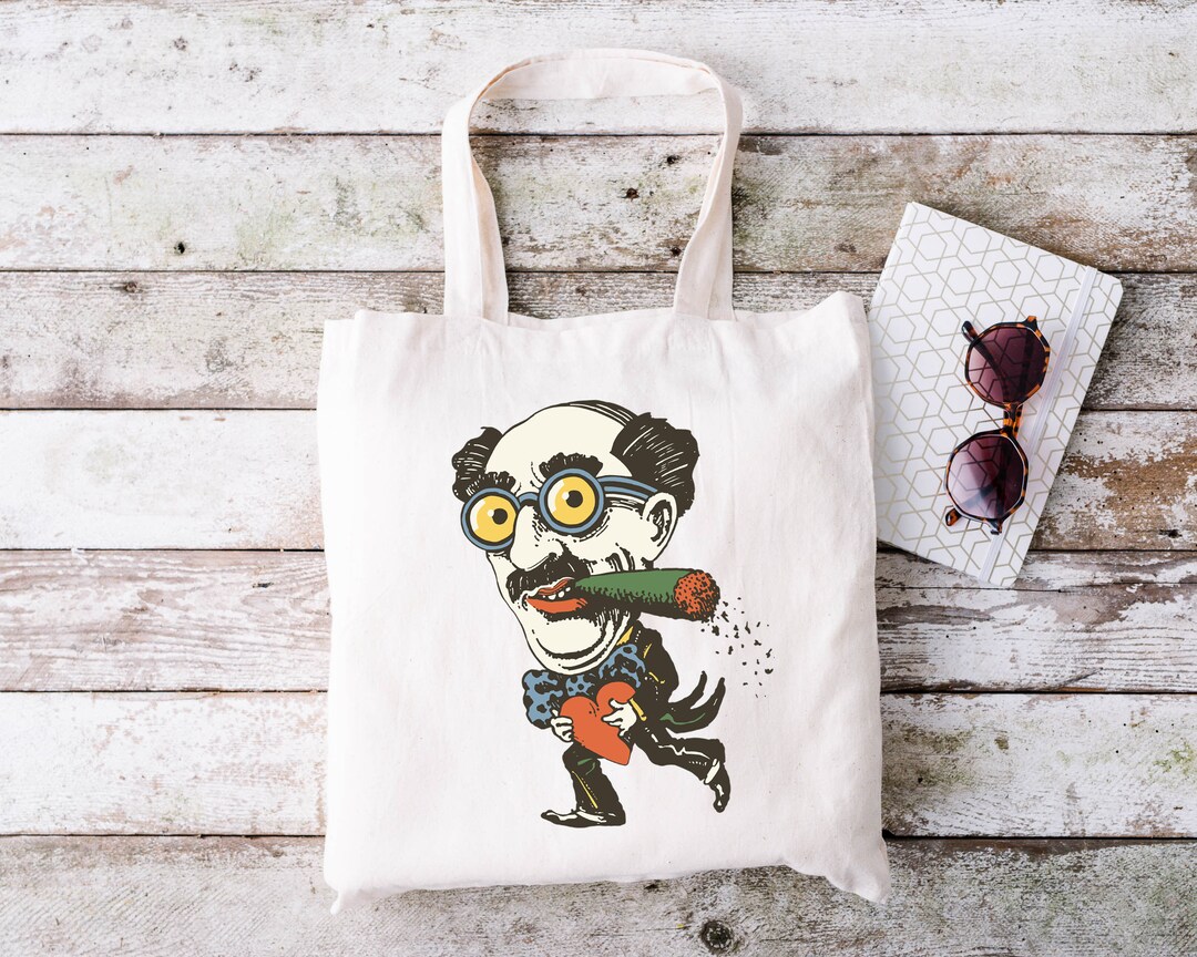 Groucho Marx Tote Bag Funny Valentines Canvas Gift Comedy Hollywood Eco ...