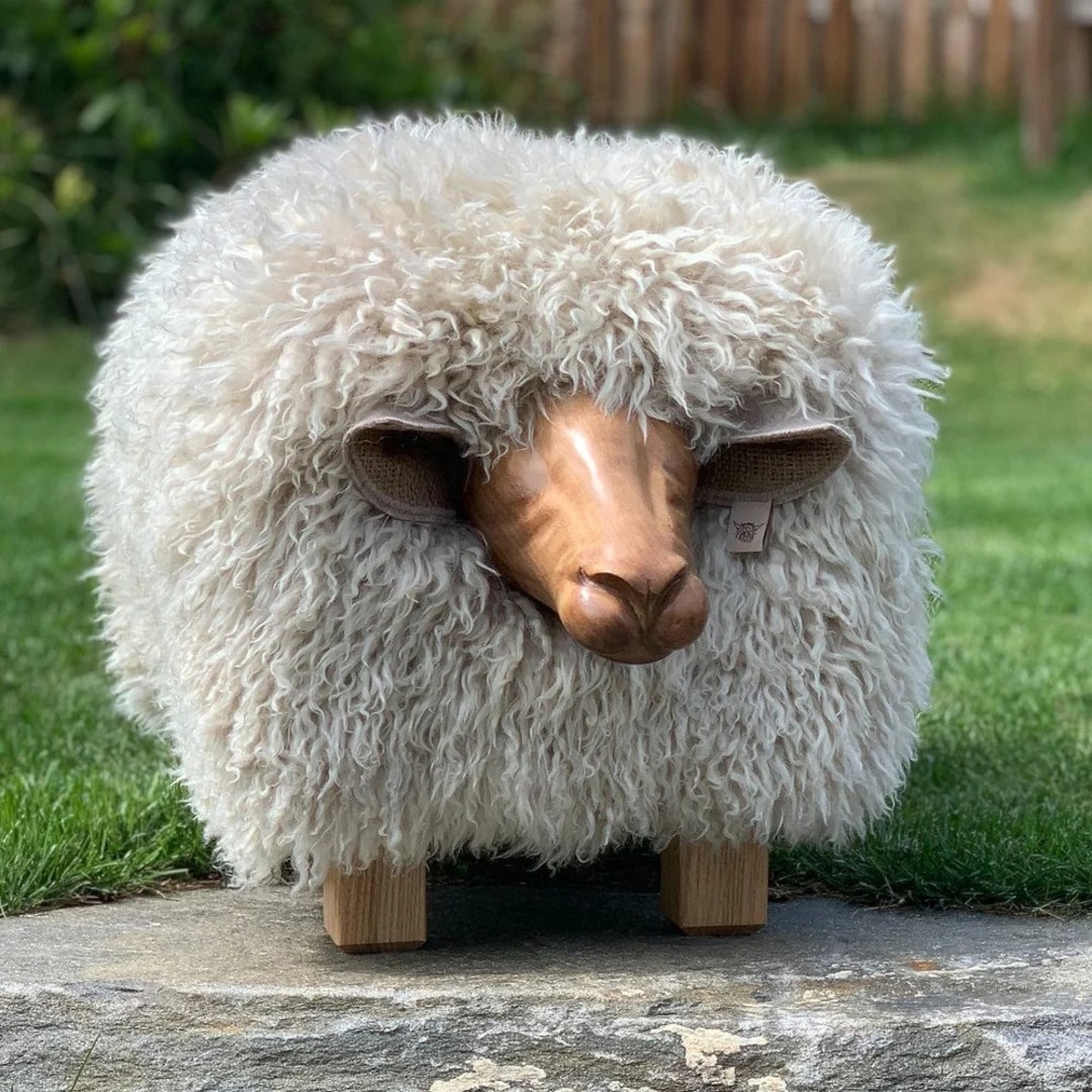 Grey Sheep Footstool - Etsy