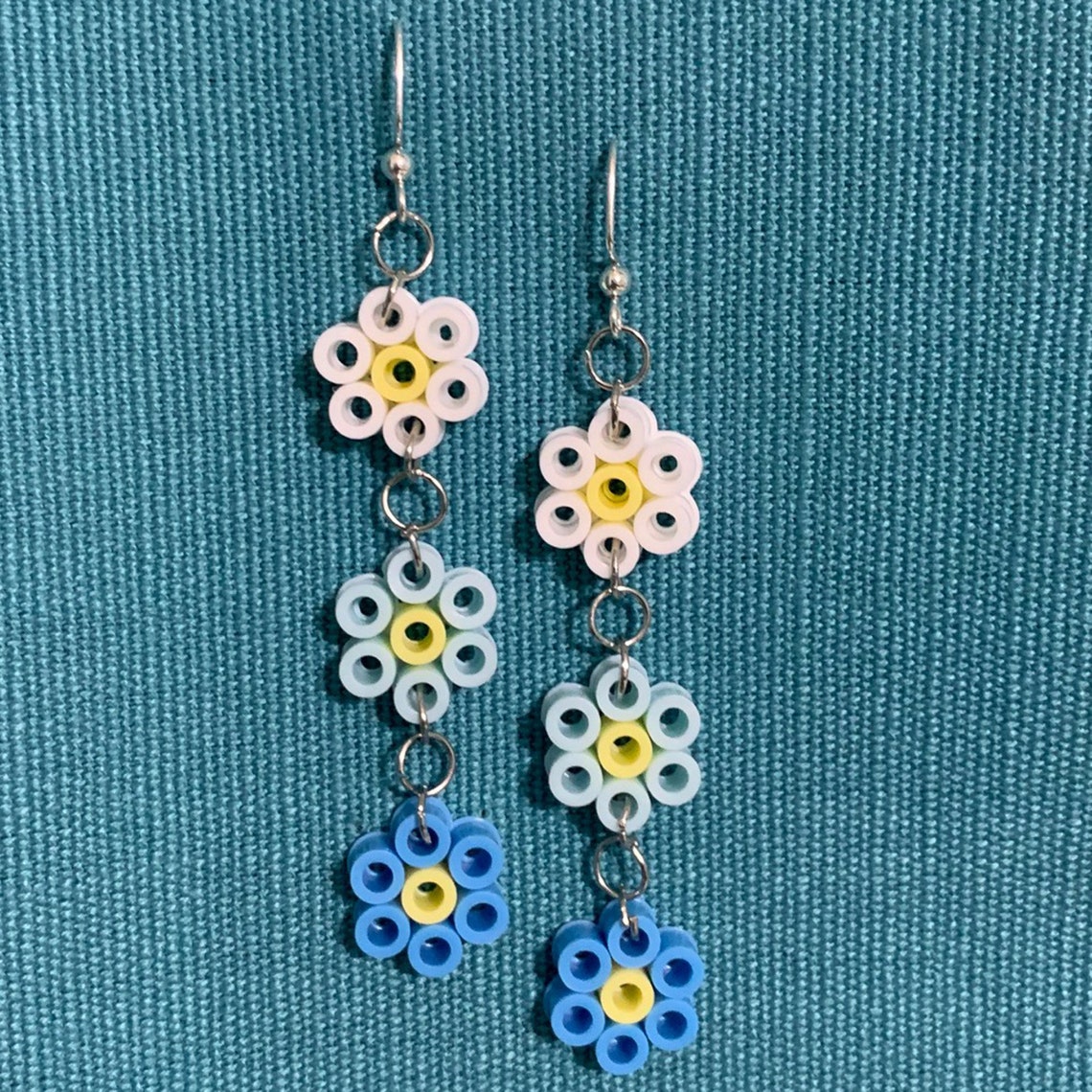 Perler Bead Flower Earrings Etsy