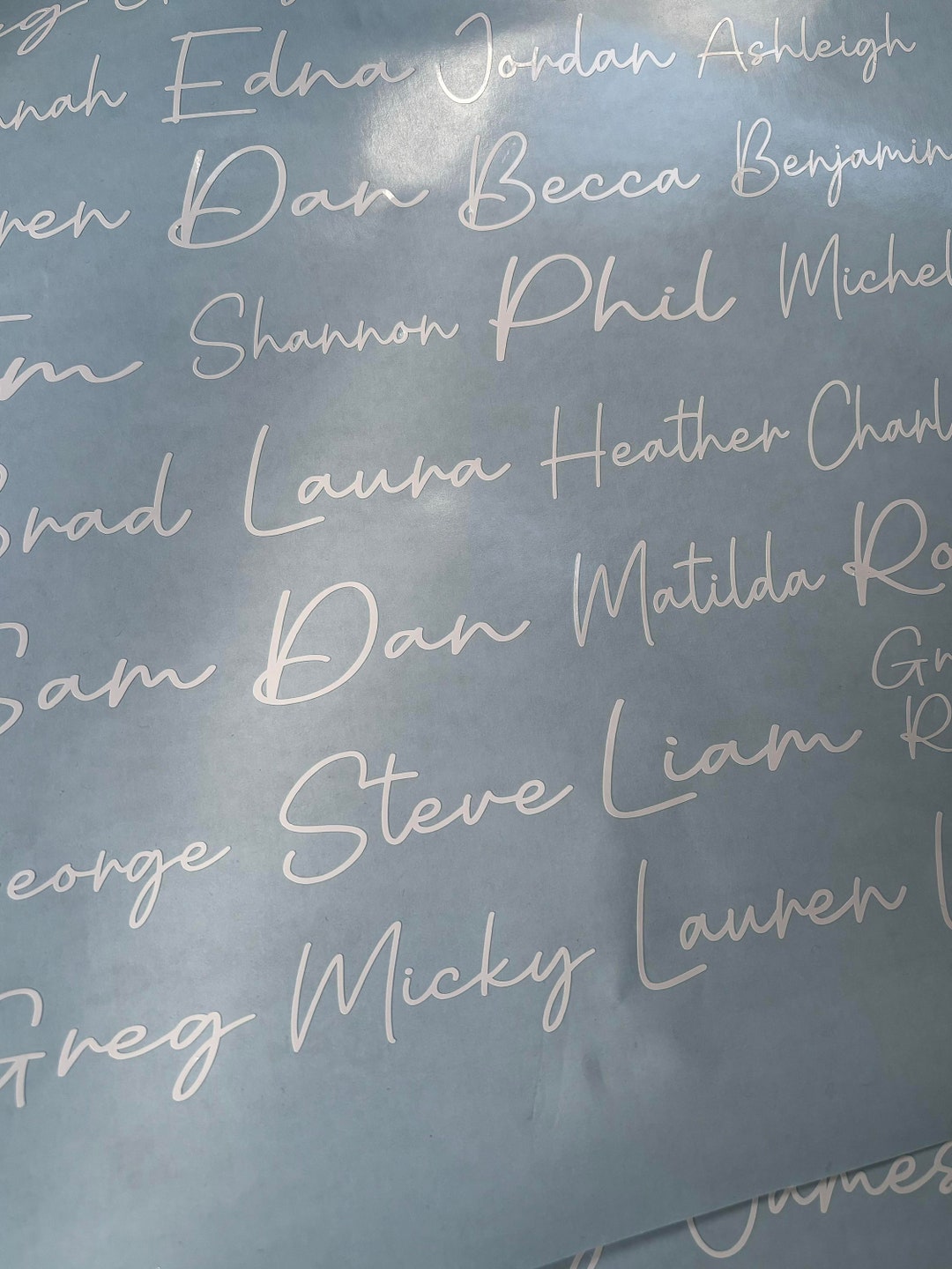 Wedding Name Place Vinyl Stickers - Vinyl Decals for Wedding Table Name ...