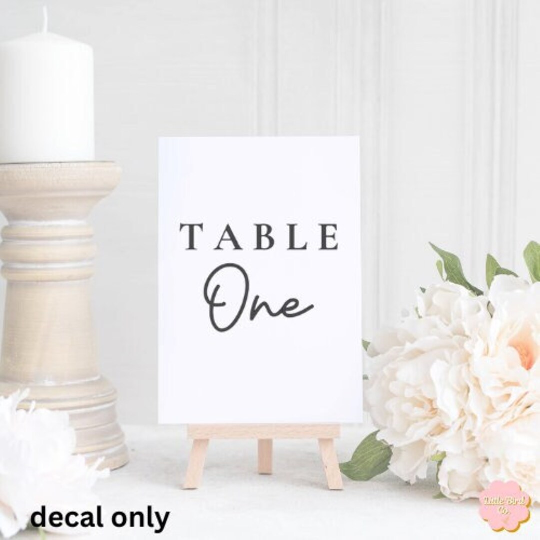 Table Number Vinyl Stickers - Vinyl Decals for Wedding Table Numbers ...