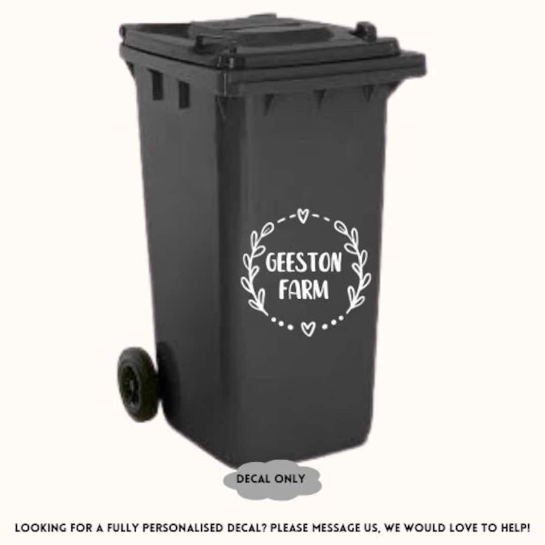 Wheelie Bin Decals Personalised Bin Stickers Sets of 2,3,4 Available or ...